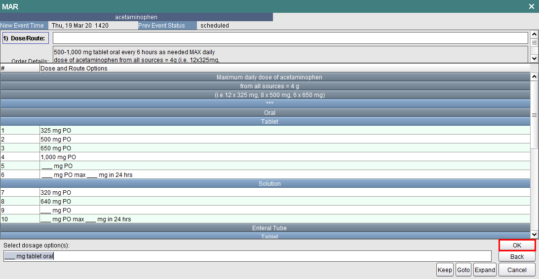 MAR - Dose Range Orders